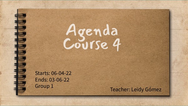 Class agenda course 4