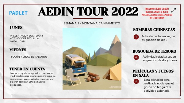 AEDIN TOUR - CAMPAMENTO