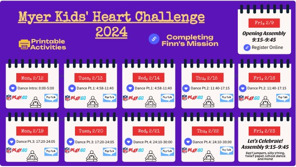 Myer Kids Heart Challenge 2024 | Genially