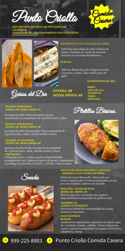 Menú punto criollo | Genially