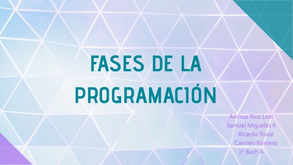 Fases de la programación