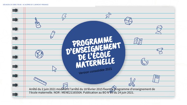 PROGRAMME MATERNELLE | Genially