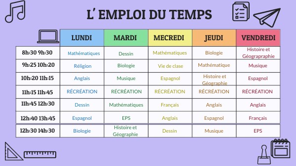 L Emploi Du Temps