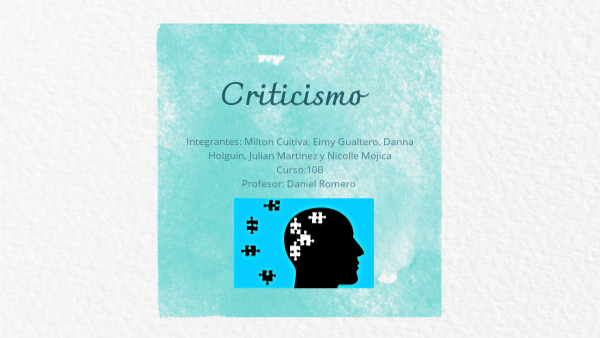 Criticismo | Genially
