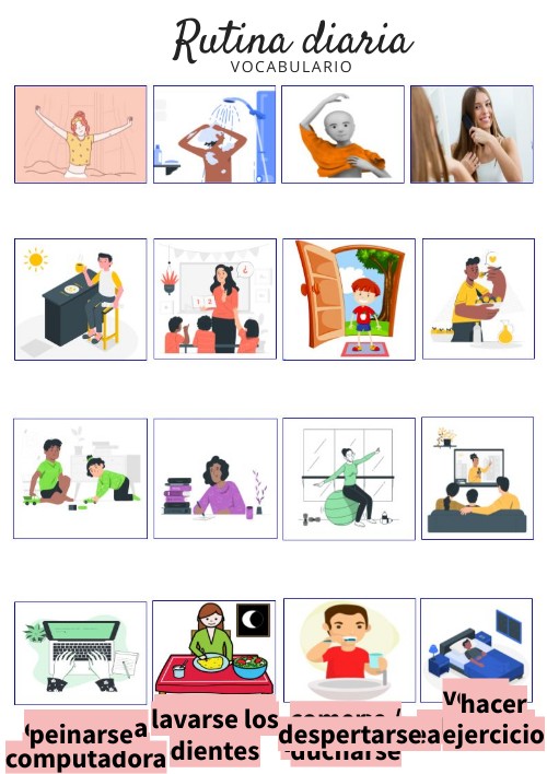 Rutina diaria en español - vocabulario | Genially