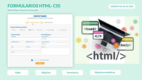 etiquetas semánticas y formularios html5
