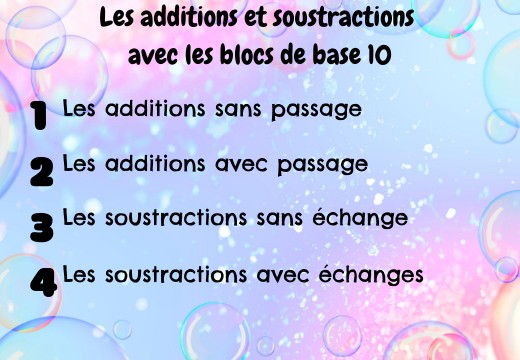 Blocs de base 10 - Additions et soustractions - 2e année | Genially