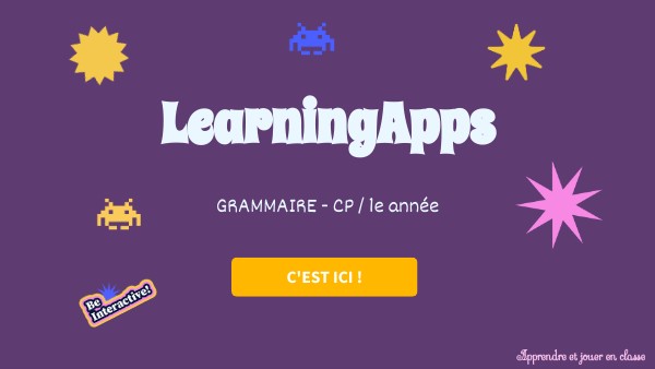 LearningApps - Grammaire - CP/1e