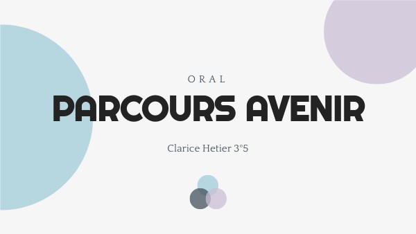 ORAL PARCOURS AVENIR | Genially