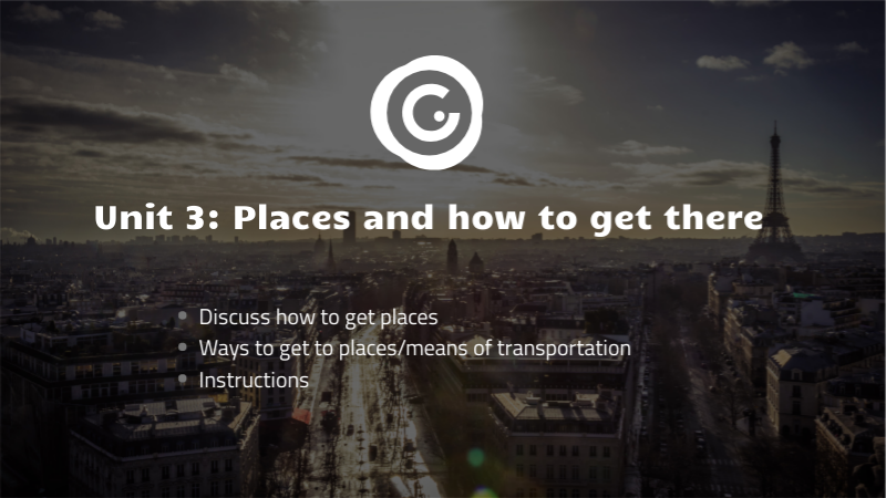 Discuss how to get to places | Genially