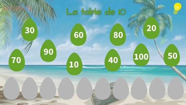 10 Table de multiplication par 10