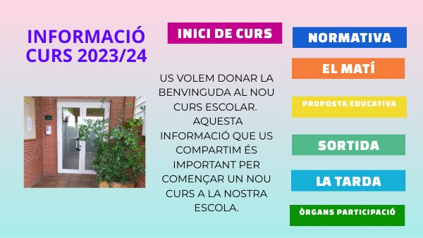 INICI DE CURS 23/24 | Genially