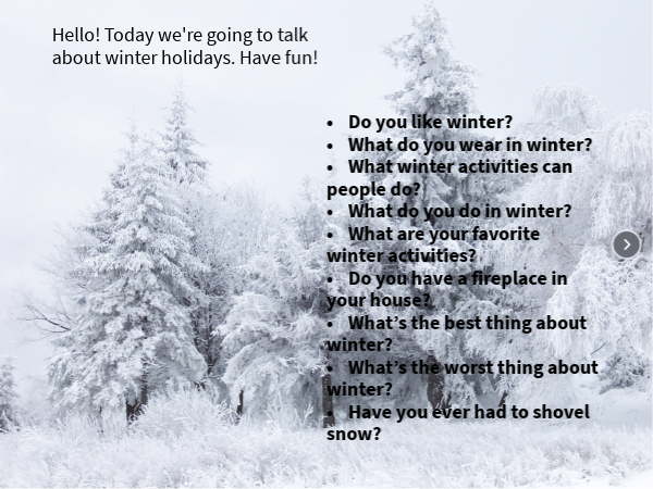 Winter break.past simple | Genially