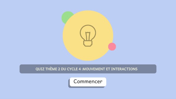 quiz thème 2 cycle 4 interaction et mouvements | Genially