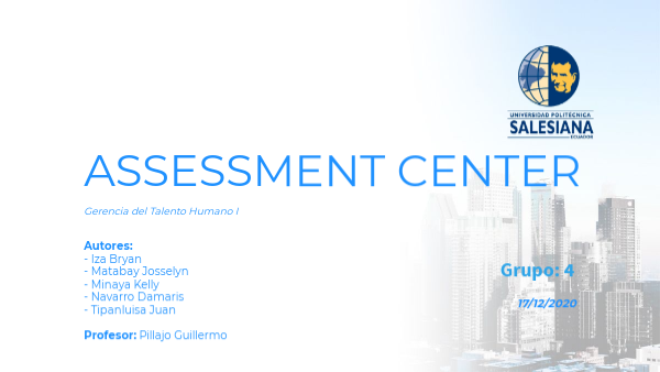 ASSESSMENT CENTER