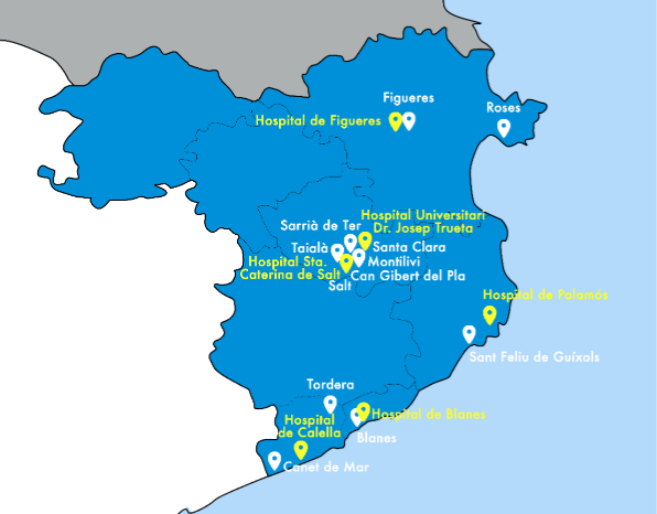 Mapa de centres docents de l'ICS Girona | Genially