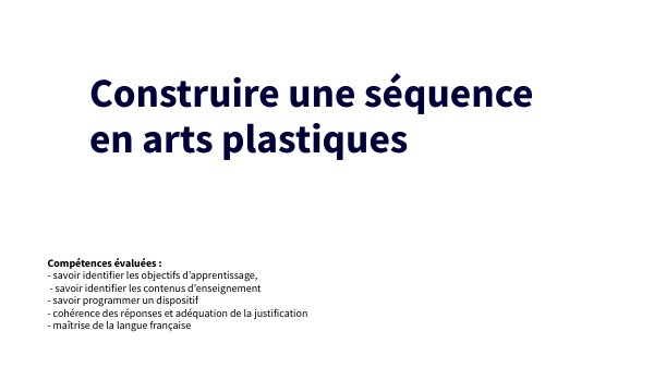 construire une séquence en arts plastiques | Genially