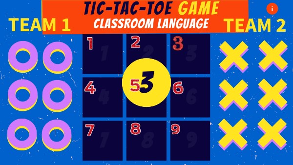 TIC-TAC-TOE GAME CLASSROOM LANGUAGE