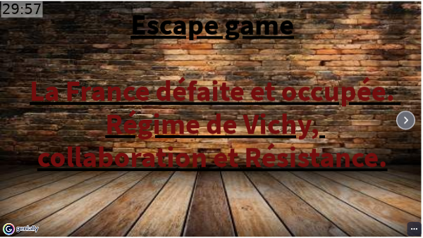 Escape game Résistance partie 1 | Genially