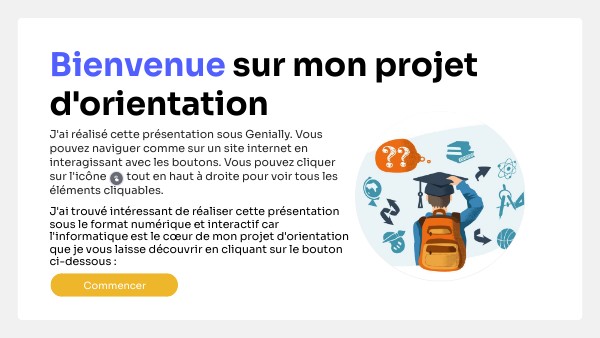 Présentation projet professionel Nicolas F