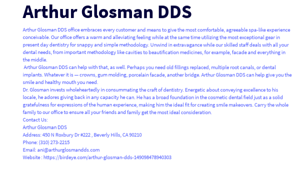 Arthur Glosman DDS | Genially
