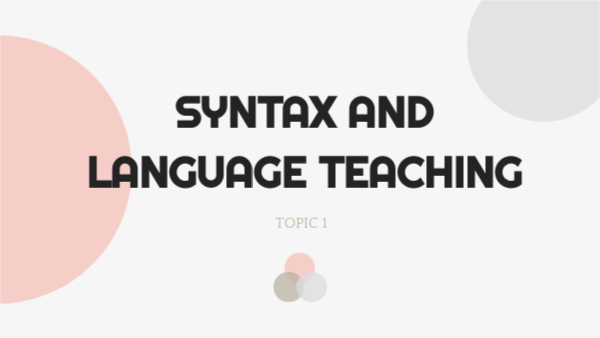 Syntax and English | Genially
