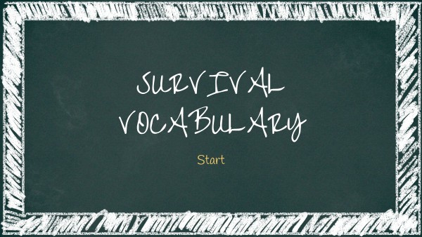 Survival Vocabulary | Genially