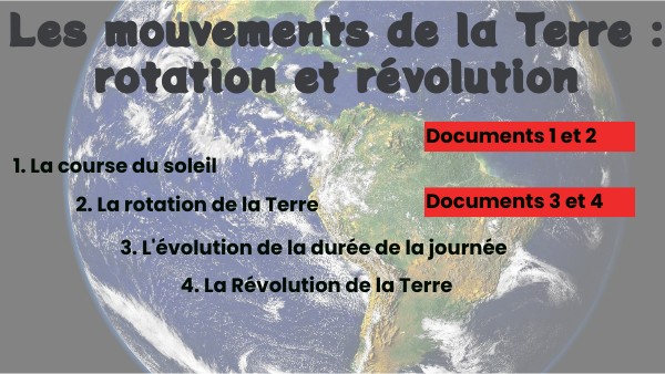 Séquence les mouvements de la terre | Genially