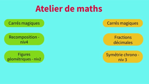 Atelier de maths