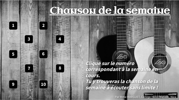 Chansons de la semaine 2022/2023 V1