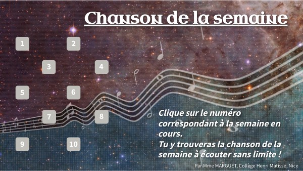 Chansons de la semaine V1 | Genially