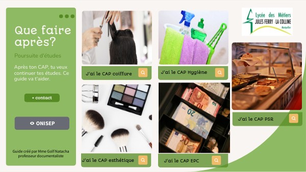 Après le CAP | Genially