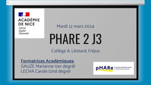 pHARe 2 journée 4 mars 2023 | Genially