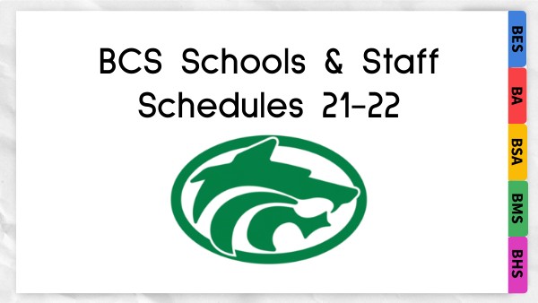 BCS Schools Schedules 21-22 | Genially