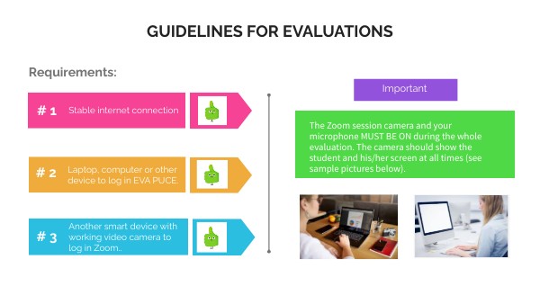 Guidelines for evaluations