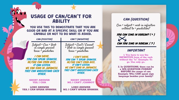 CAN / CAN'T (ABILITY) | Genially