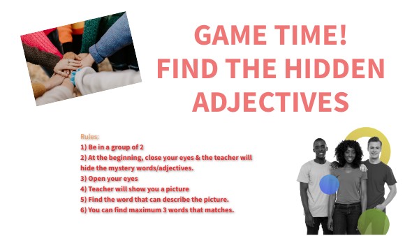 FIND HIDDEN ADJECTIVES GAME | Genially