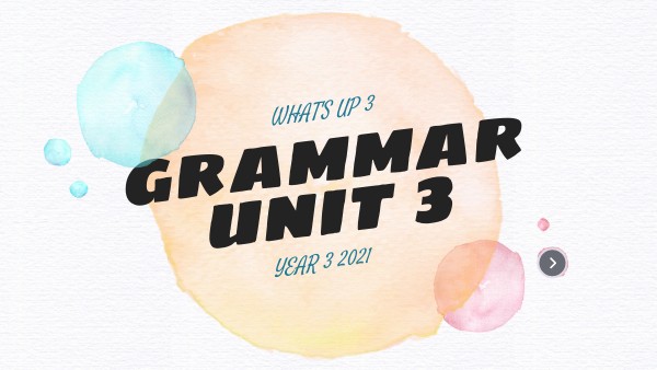 GRAMMAR UNIT 3 YEAR 3