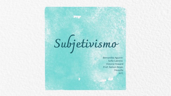 subjetivismo | Genially