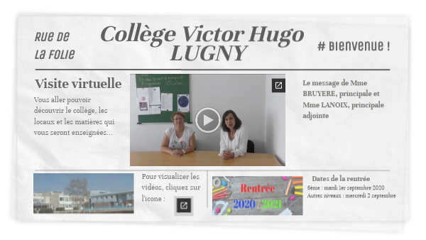 Visite virtuelle collège 2020 | Genially