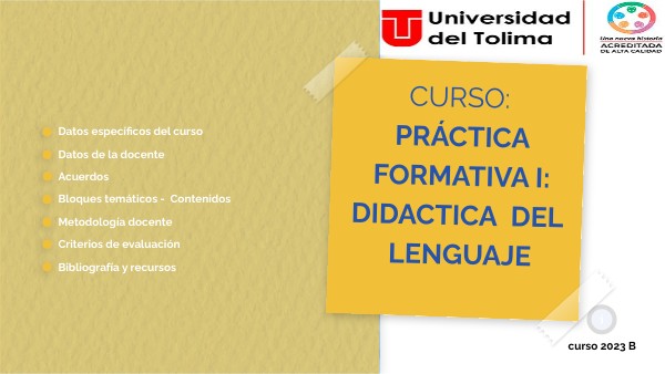 Presentación PRÁCTICA FORMATIVA I | Genially