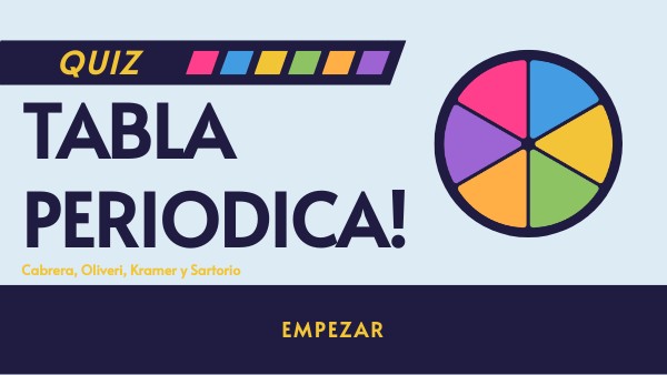QUIZ TRIVIAL TABLA PERIODICA | Genially