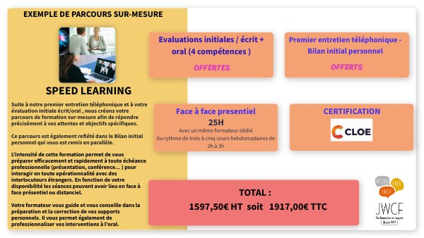 Parcours sur mesure tarifé Speed-Learning | Genially