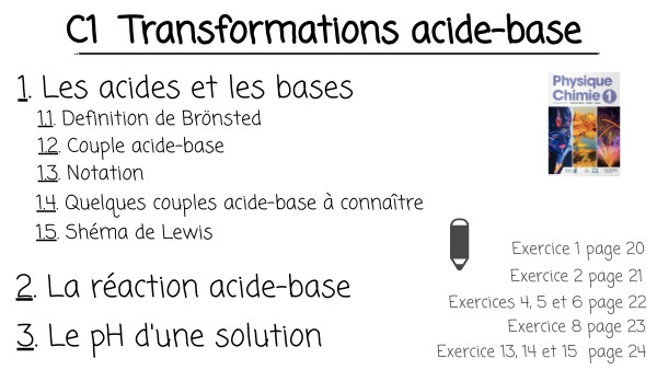 C1 Transformations acide-base | Genially