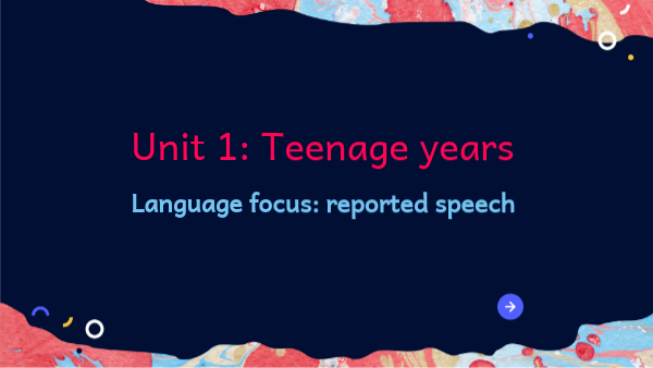 Unit 1 - Language focus: reported speech | Genially