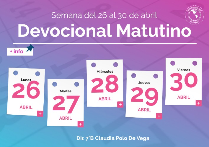 Devocional Matutino del 26 al 30 de abril
