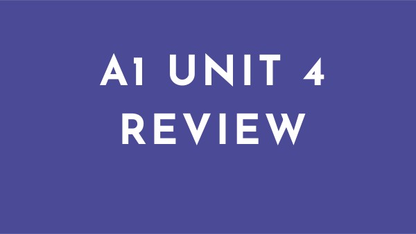 A1 u4 Review | Genially
