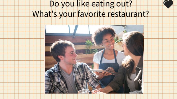 May 3rd Speaking Ordering at a restaurant