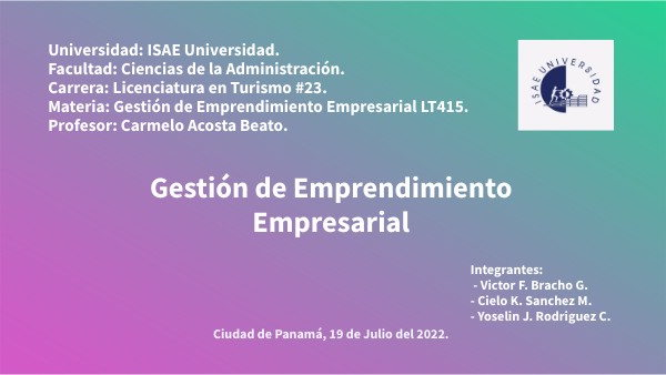 Gestión de Emprendimiento Empresarial | Genially