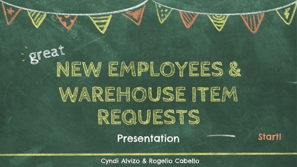New Employees & Warehouse items request